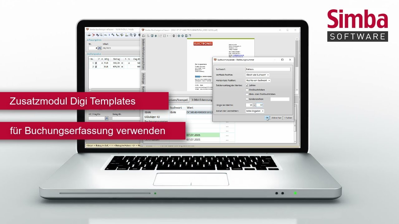 Simba Digi Templates für Buchungserfassung - YouTube