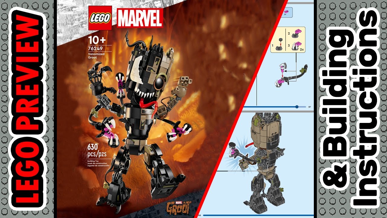 PREVIEW: 76249, LEGO MARVEL, Venomised Groot & Building Instructions ...