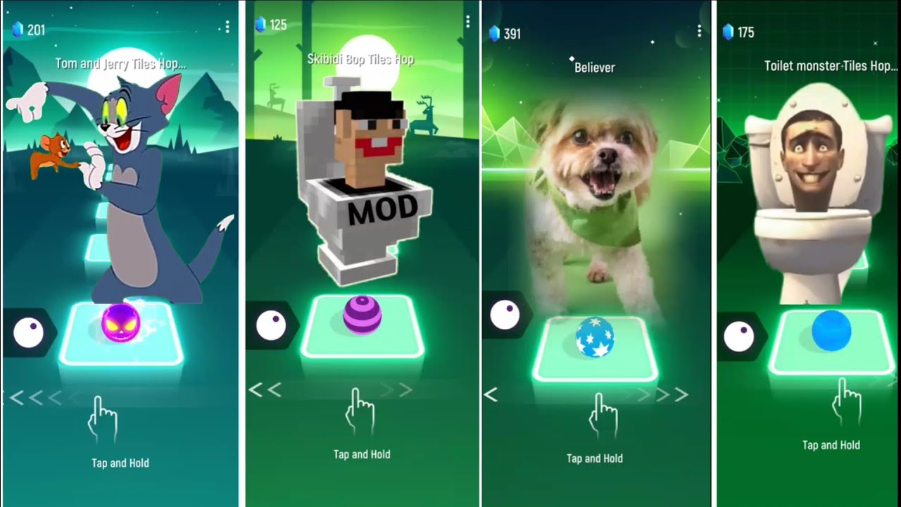 TOM AND JERRY vs SKIBIDI BOP vs BELIEVER vs TOILET MONSTER | Tiles Hop ...