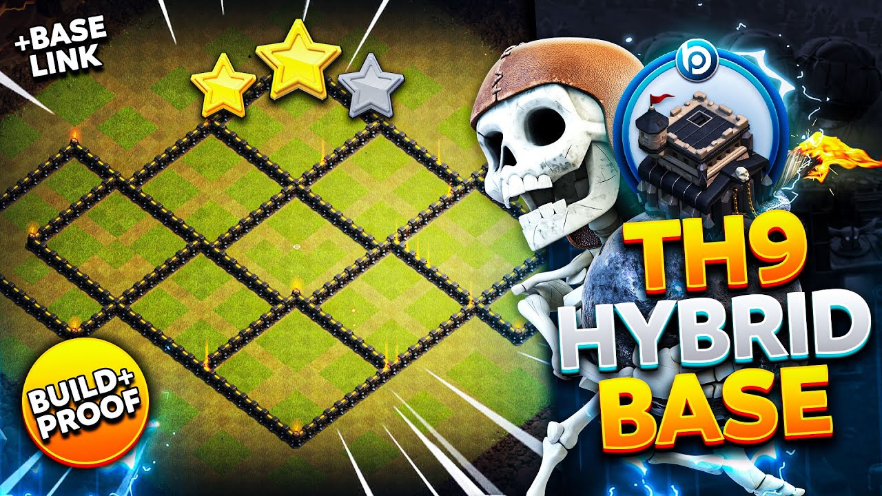The ULTIMATE TH9 HYBRID/TROPHY BASE with LINK 2024 | CoC Layout Speed ...