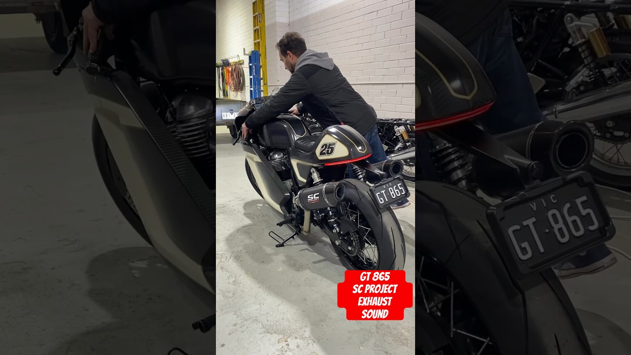 Fully faired Continental GT 865cc Cafe Racer SC Project Exhaust Sound # ...