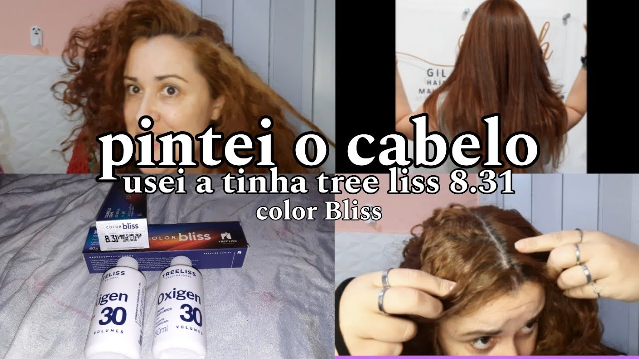 PINTEI O CABELO USANDO A TINTA COLOR BLISS DA TREE LISS 8.31 ...