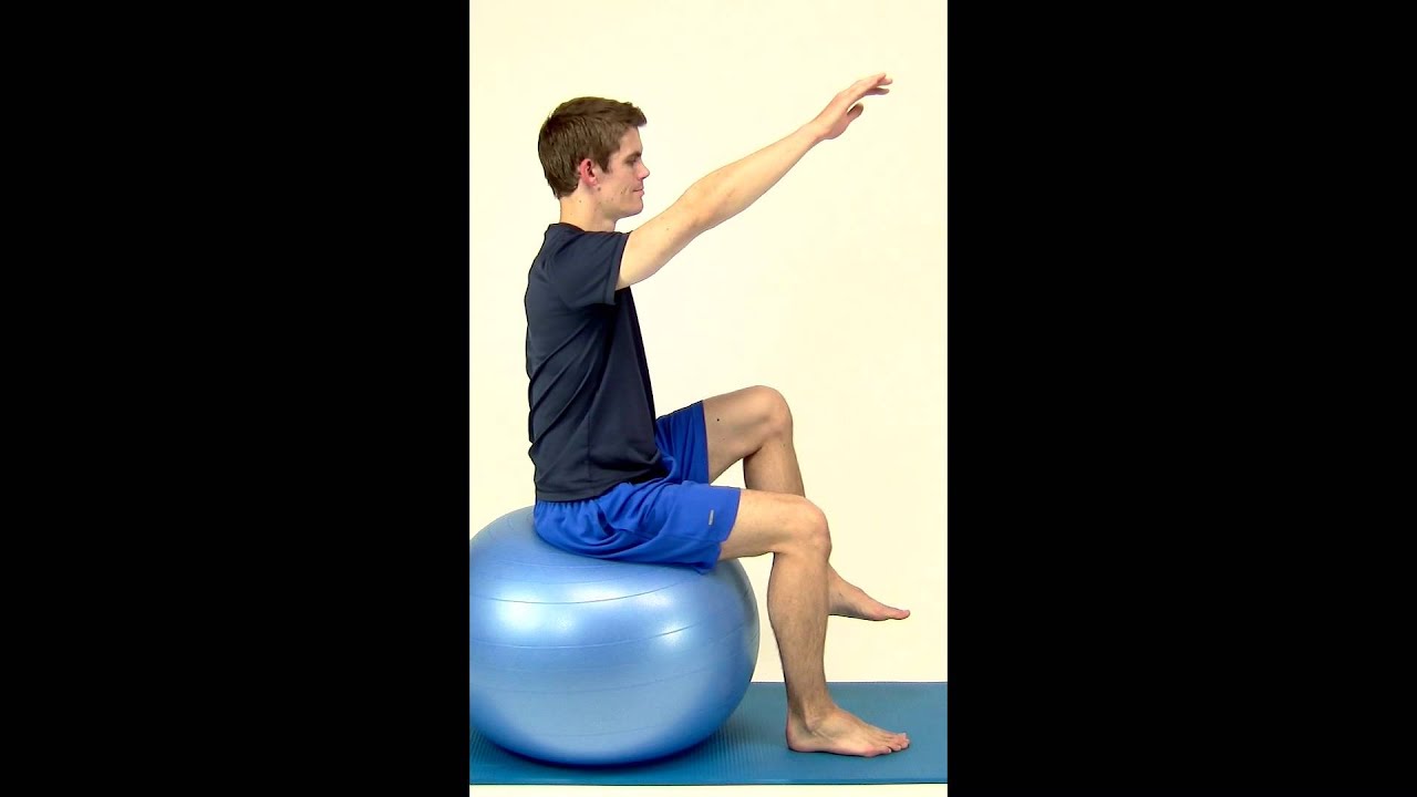 EXERCISE BALL - SEATED ALTERNATE ARM AND LEG -hep2go - YouTube
