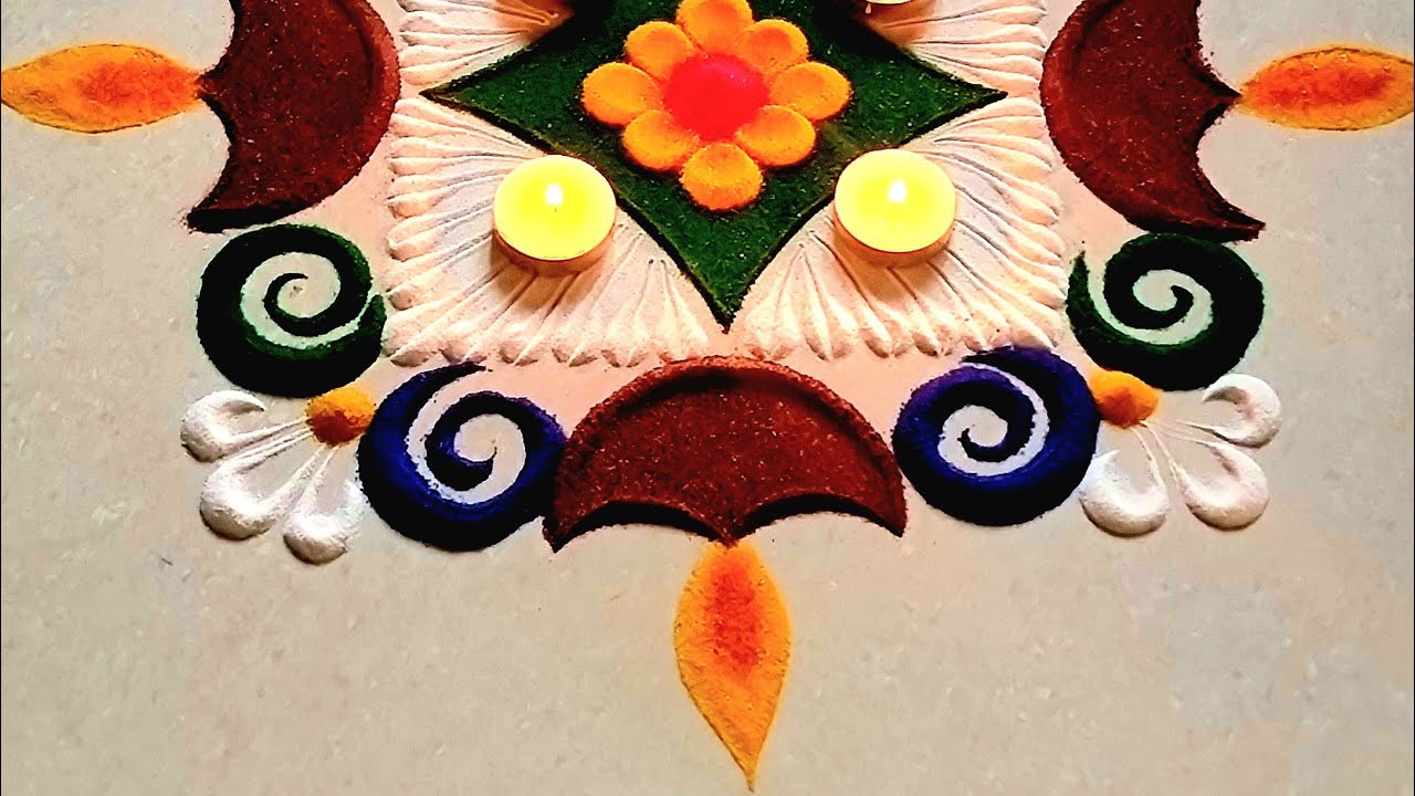 Diwali rangoli design|| Diya rangoli|| festival rangoli|| Deepavali ...