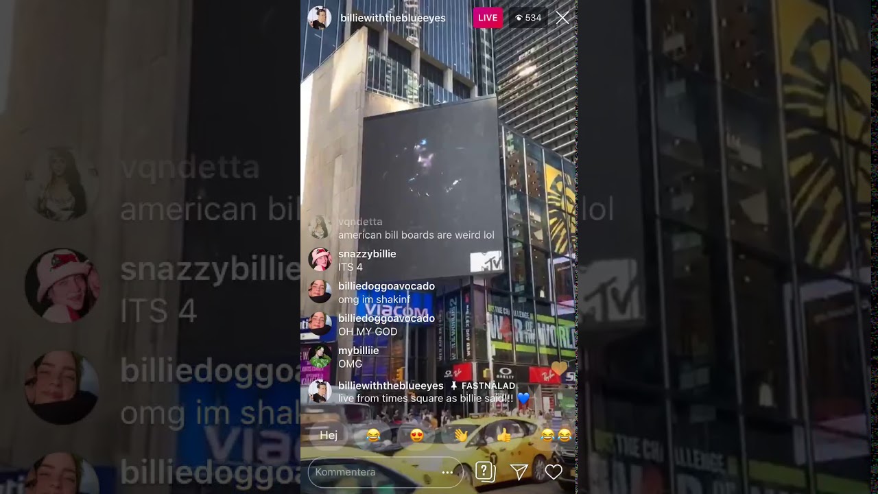 BILLIE EILISH TIMES SQUARE ATGGGTH MUSIC VIDEO TEASER - YouTube