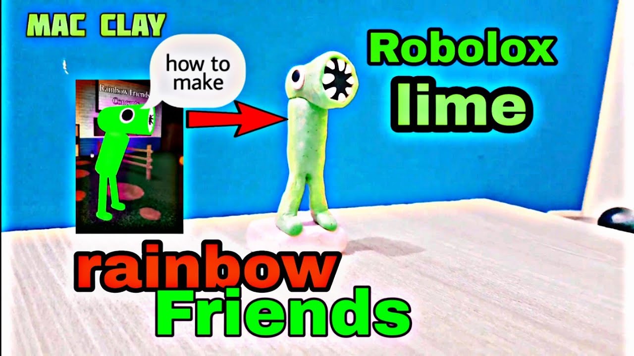 Making Rainbow Friends Roblox lime with Clay - YouTube