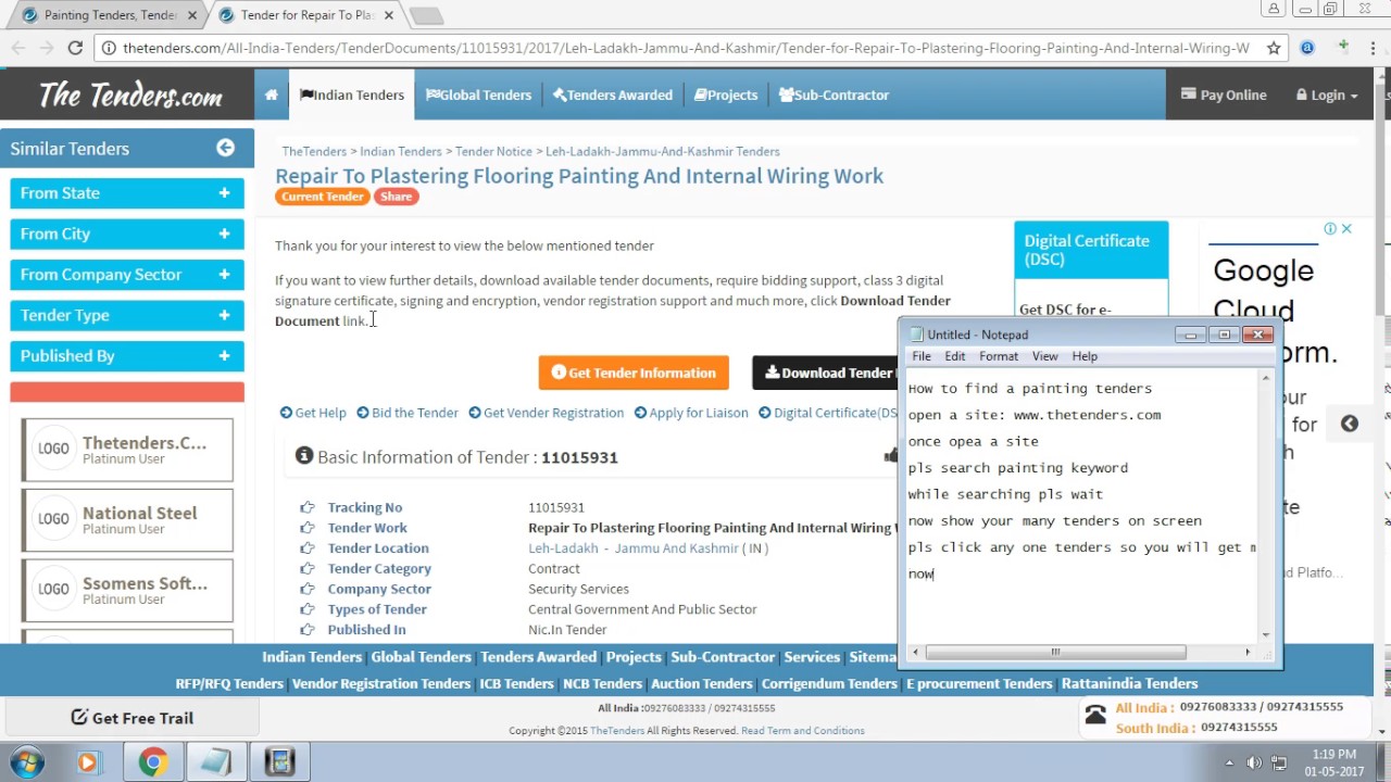 How to search Painting Tenders - www.thetenders.com - YouTube