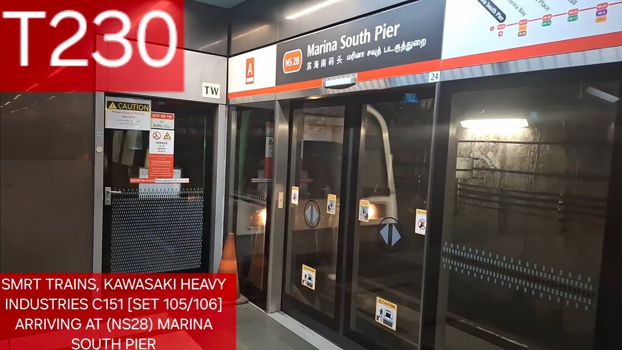 SMRT TRAINS, Kawasaki Heavy Industries C151 [Set 105/106] arriving ...