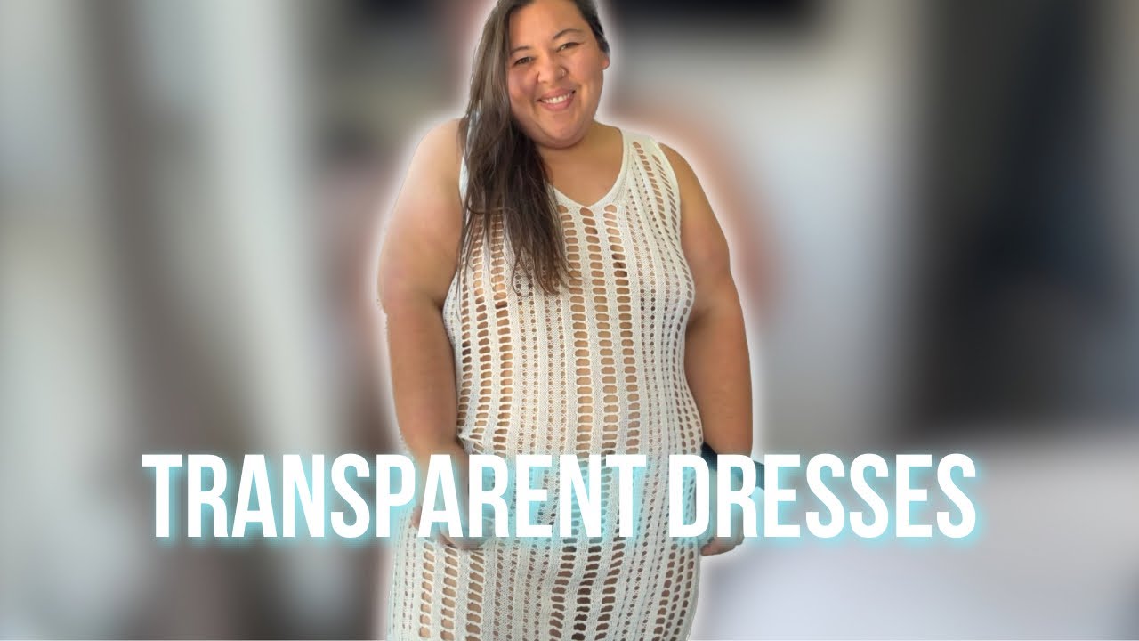 4K TRANSPARENT White Dress Try On with Mirror View - YouTube