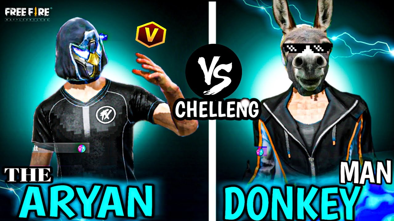 FREE FIRE 🔥 THE ARYAN VS DONKEY MEN || 1VS1 CUSTOM CHELLENG 🎯 ...