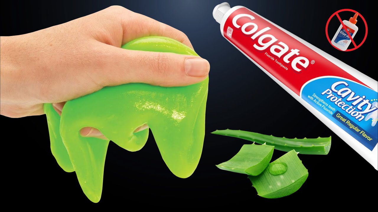 TESTING NO GLUE SLIME!! DIY ALOE VERA AND COLGATE TOOTHPASTE SLIME!! NO ...
