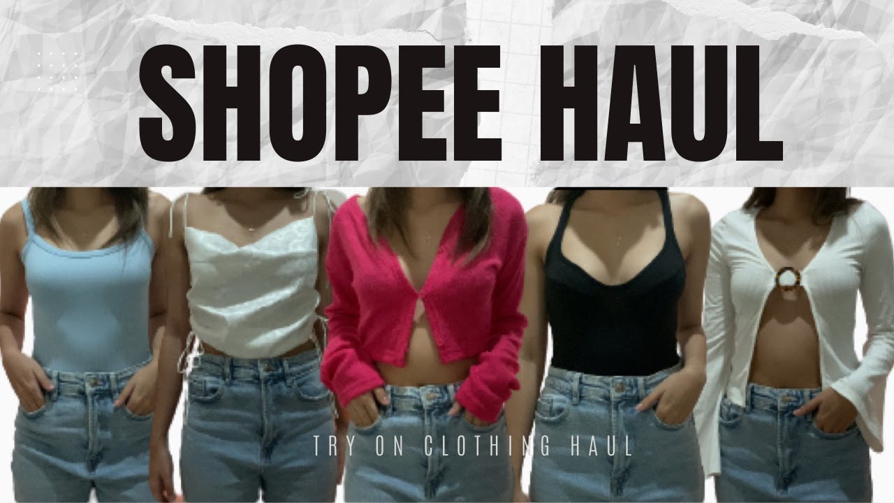 Shopee Try On Haul (Crop Tops, Body Suits, and Long Sleeves) - YouTube