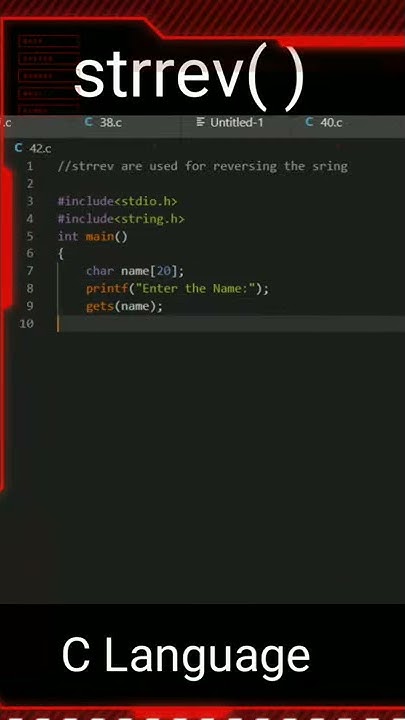 using strrev ( ) in C-Language - YouTube