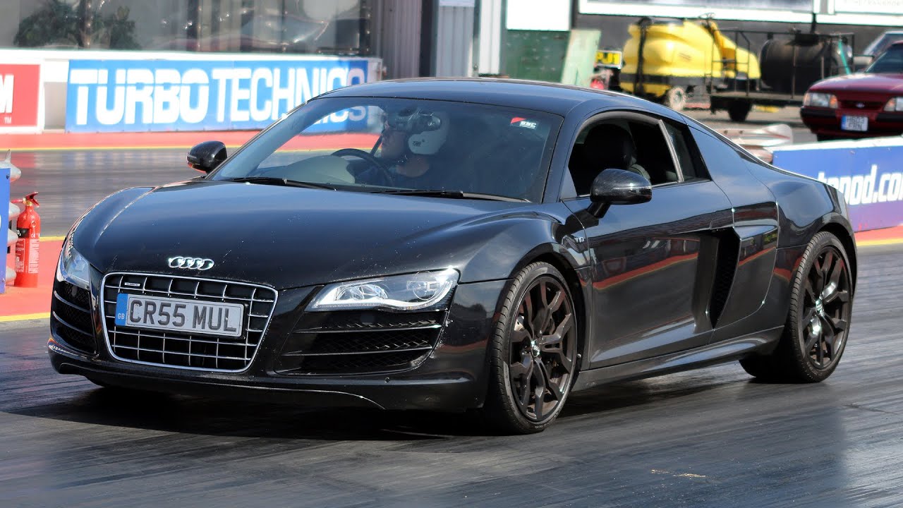 Audi R8 gets beat at Drag Racing by Two Old Fords! - YouTube