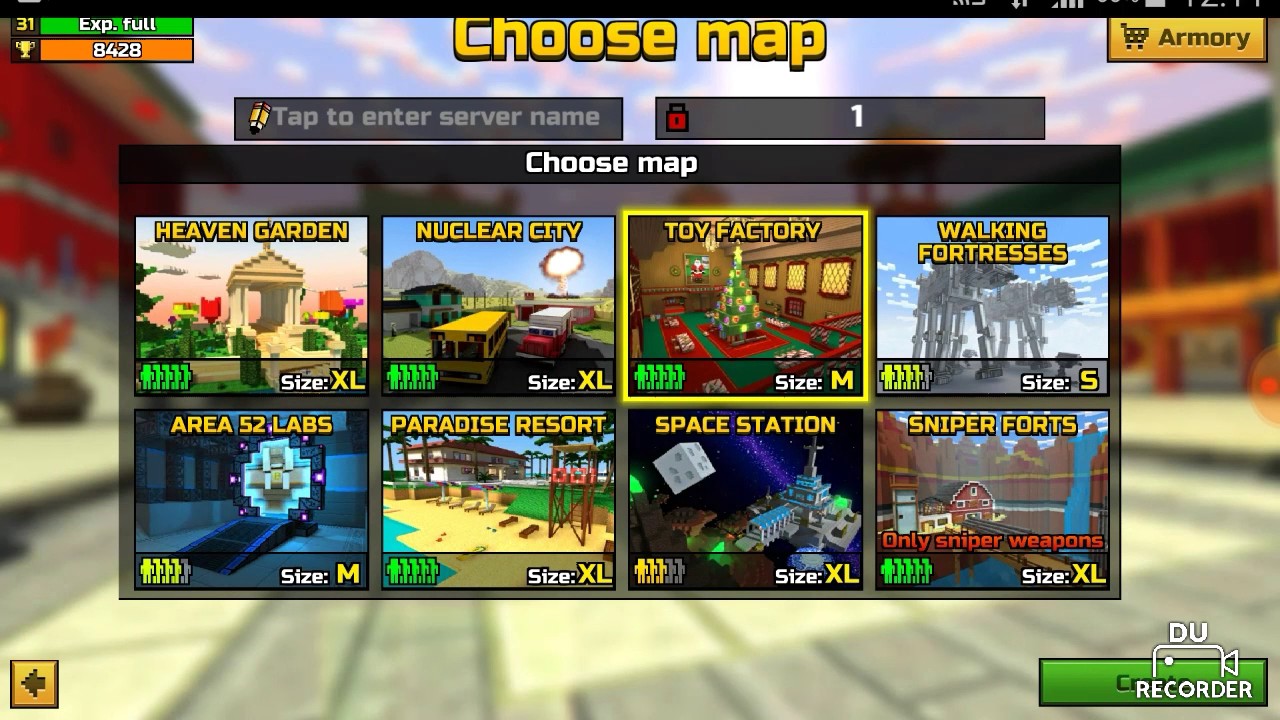 Pixel gun 3d - out the map toy factory - YouTube