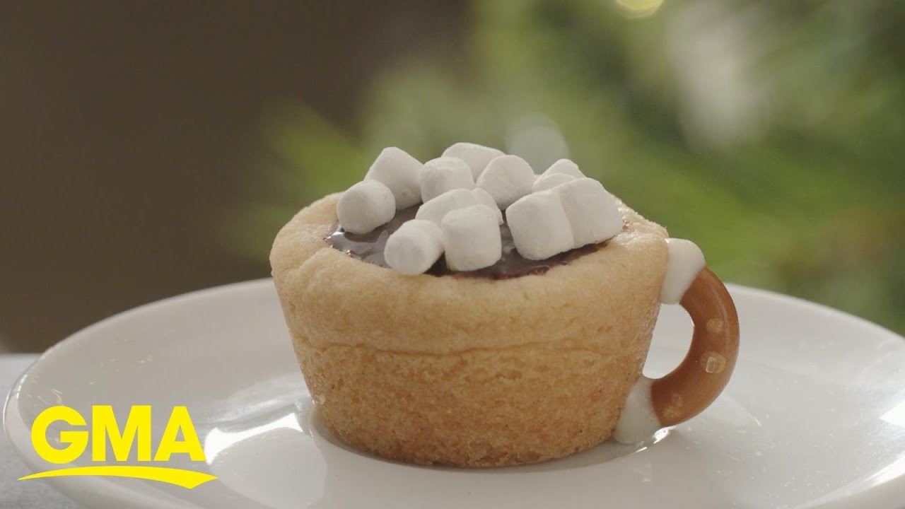 Try this hot chocolate cookie cups recipe l GMA Digital - YouTube