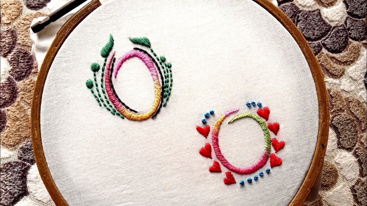 "O" Letter Embroidery Designs || Alphabet Hand Embroidery || Satin ...