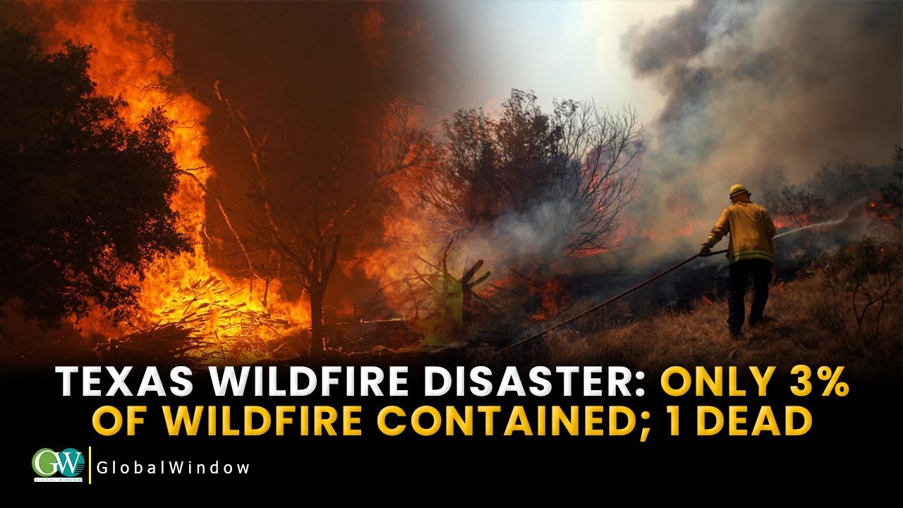 TEXAS WILDFIRE DISASTER: ONLY 3% OF WILDFIRE CONTAINED; 1 DEAD - YouTube