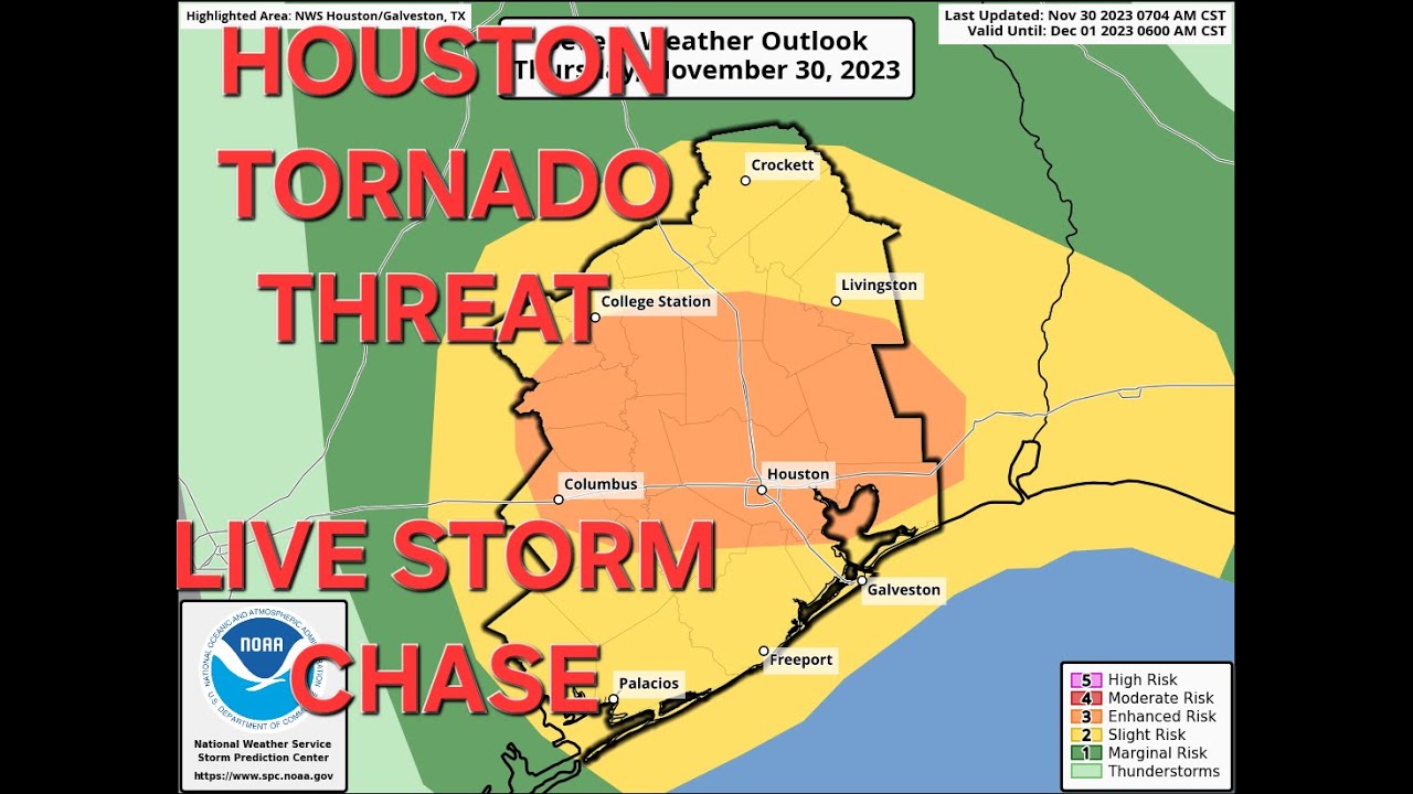 🔴LIVE - Tornado Threat - Houston, Texas area - Live Storm Chaser - YouTube
