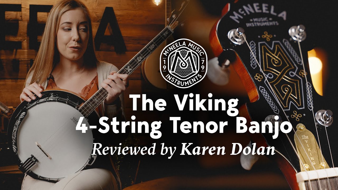 Karen Dolan Reviews the McNeela Viking 4-String Tenor Banjo - YouTube