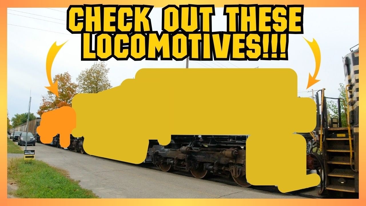 Strange looking locomotives are pulled through quite neighborhood and ...