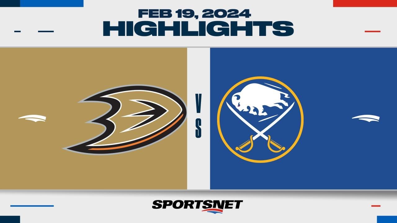 NHL Highlights | Ducks vs. Sabres - February 19, 2024 - YouTube