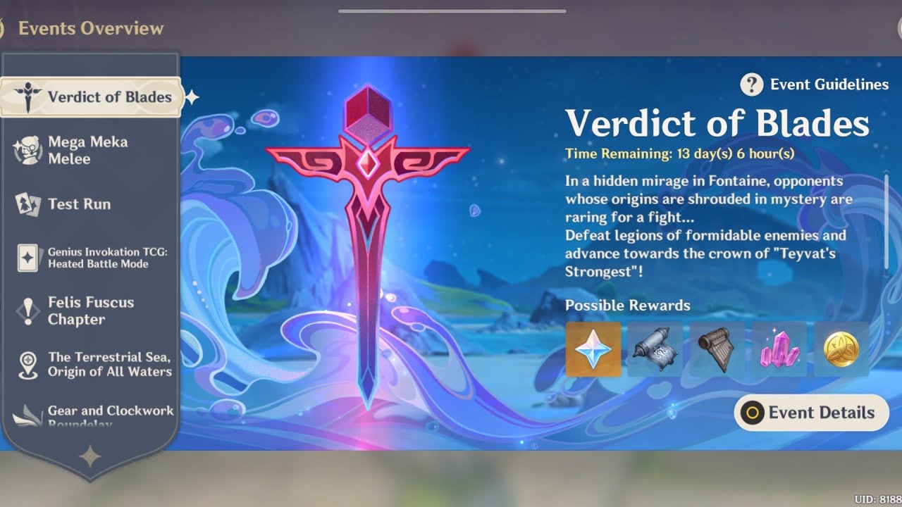 Inexorable Spread | Blade Mirage | Verdict of Blades Event Gameplay Day ...