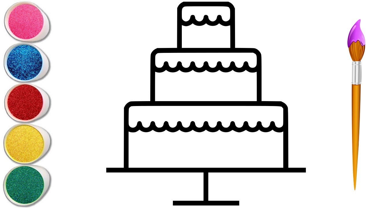 How to draw a cake easy step by step 🍰 | Cake drawing colour - YouTube