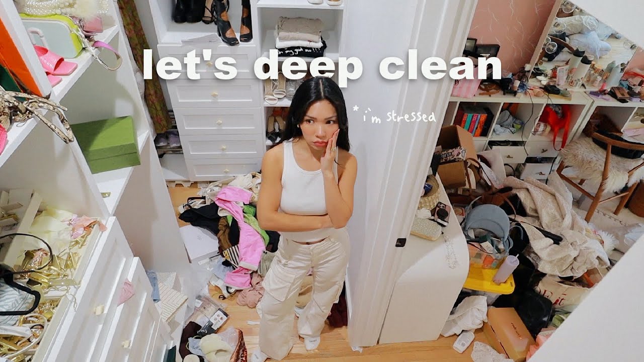 deep cleaning my WALK IN CLOSET til it's spotless! (day 2 of becoming a ...