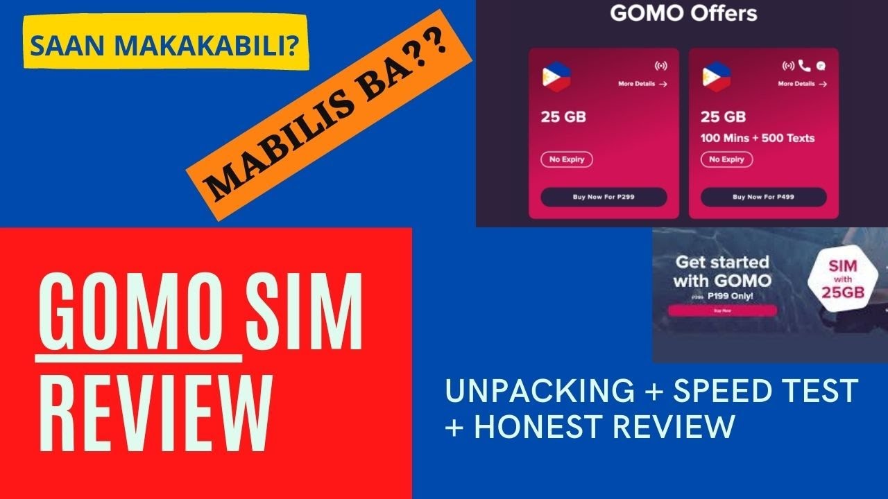 GOMO SIM REVIEW + SPEED TEST (MABILIS BA?) - YouTube