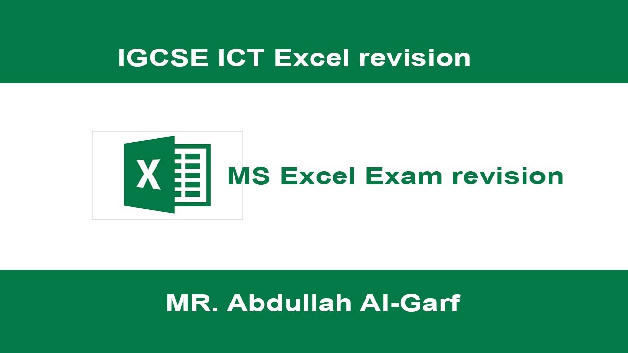 IGCSE ICT exam revision - MS Excel Part 2 - YouTube