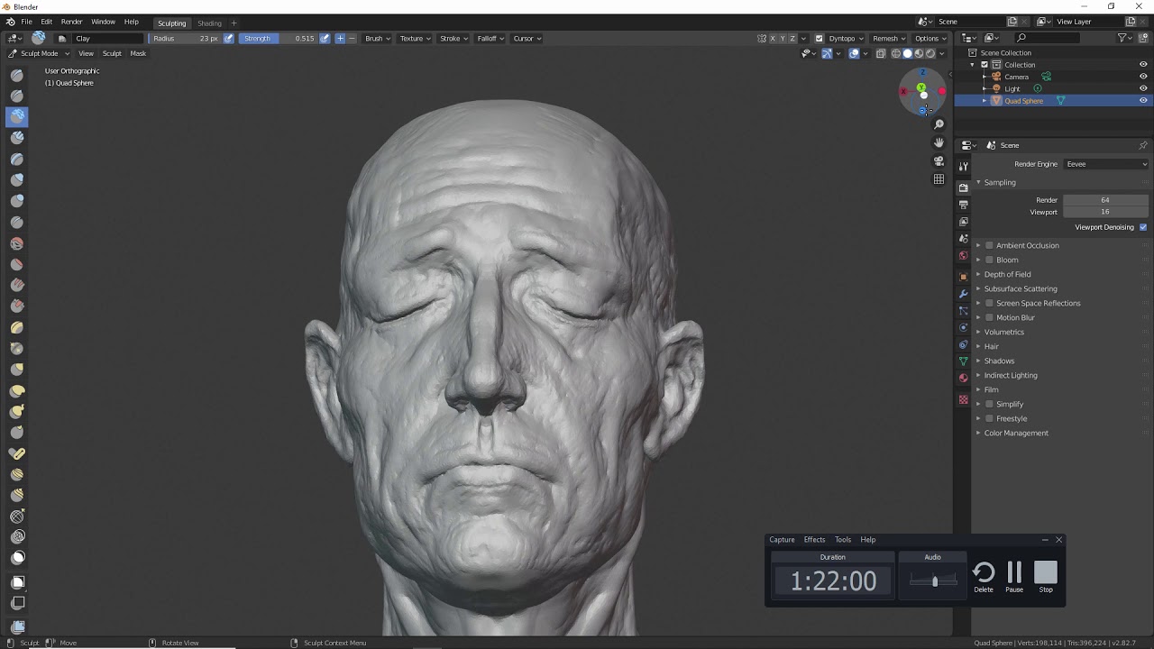 Blender Sculpting A Head Timelapse Youtube