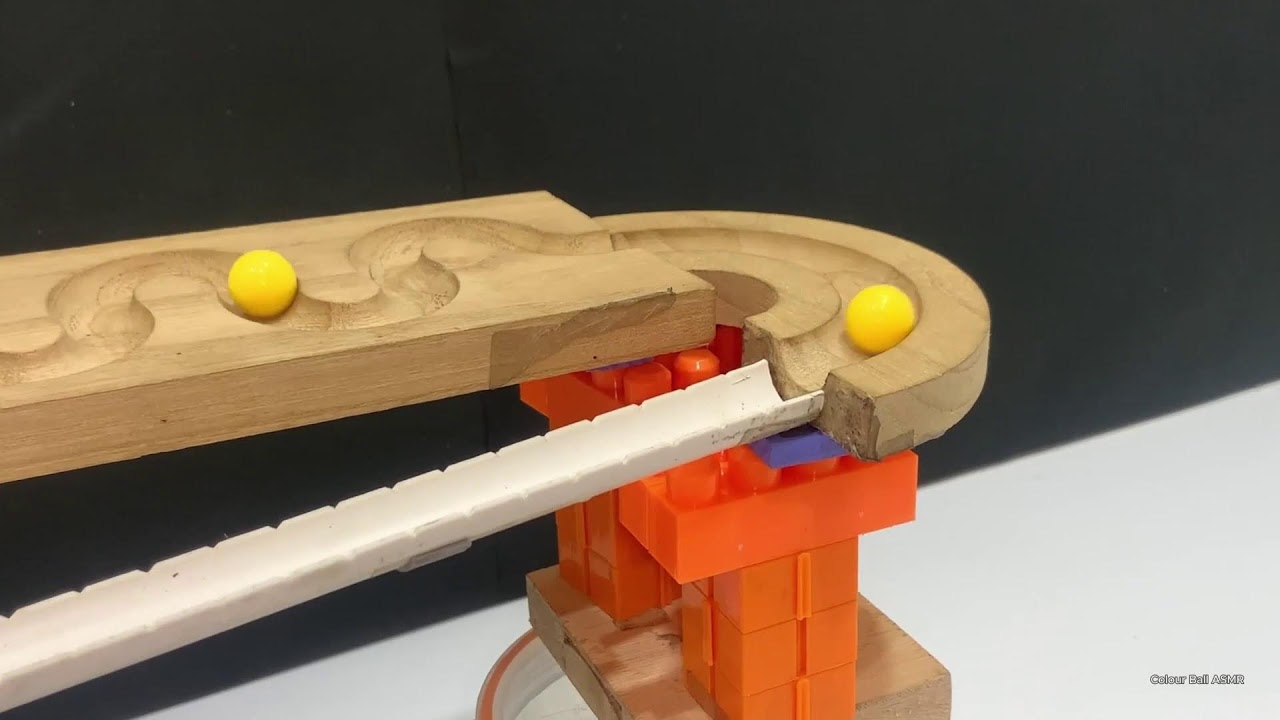 Marble Run ASMR L01 ☆ HABA Slope Dump Truck Excavator Ambulance ...