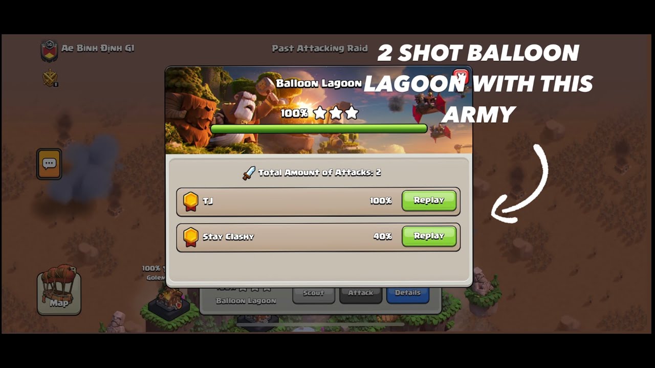 CLAN CAPITAL 2 SHOT BALOON LAGOON WITH THIS ARMY(CLASH OF CLANS) - YouTube