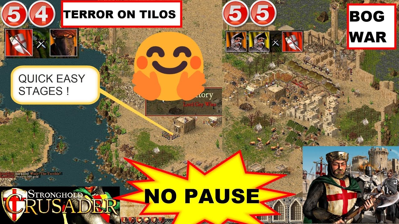 54_55 Stronghold Crusader Mission 54 55 Terror on Tilos Bog War [NO ...