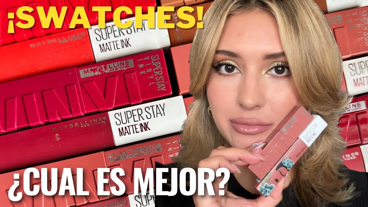 VINYL INK VS MATTE INK de Maybelline ¡te digo cuales tonos son IGUALES ...