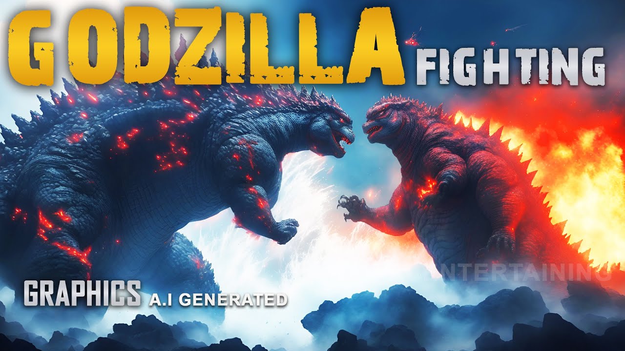 Godzilla Fighting Graphics Generated By AI (Artificial Intelligence ...