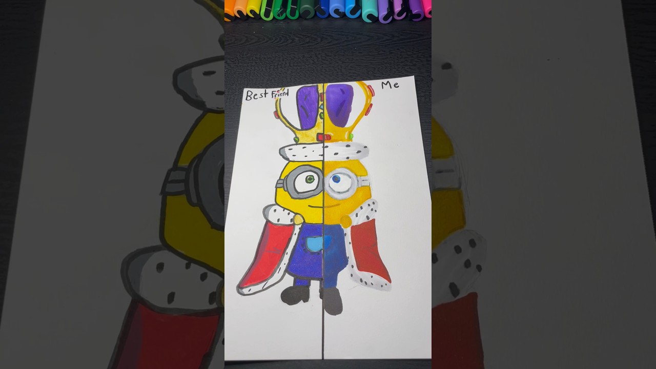 BEST FRIEND VS ME DRAWING KING BOB!!!👑🤴(Part 2)#artist #art #drawing # ...