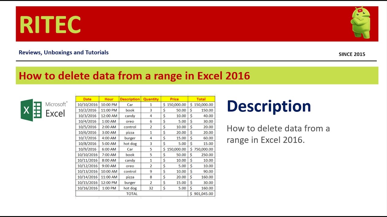 How To Delete Data From A Range In Excel 2016 YouTube how-to-delete-data-from-a-range-in-excel-2016-youtube