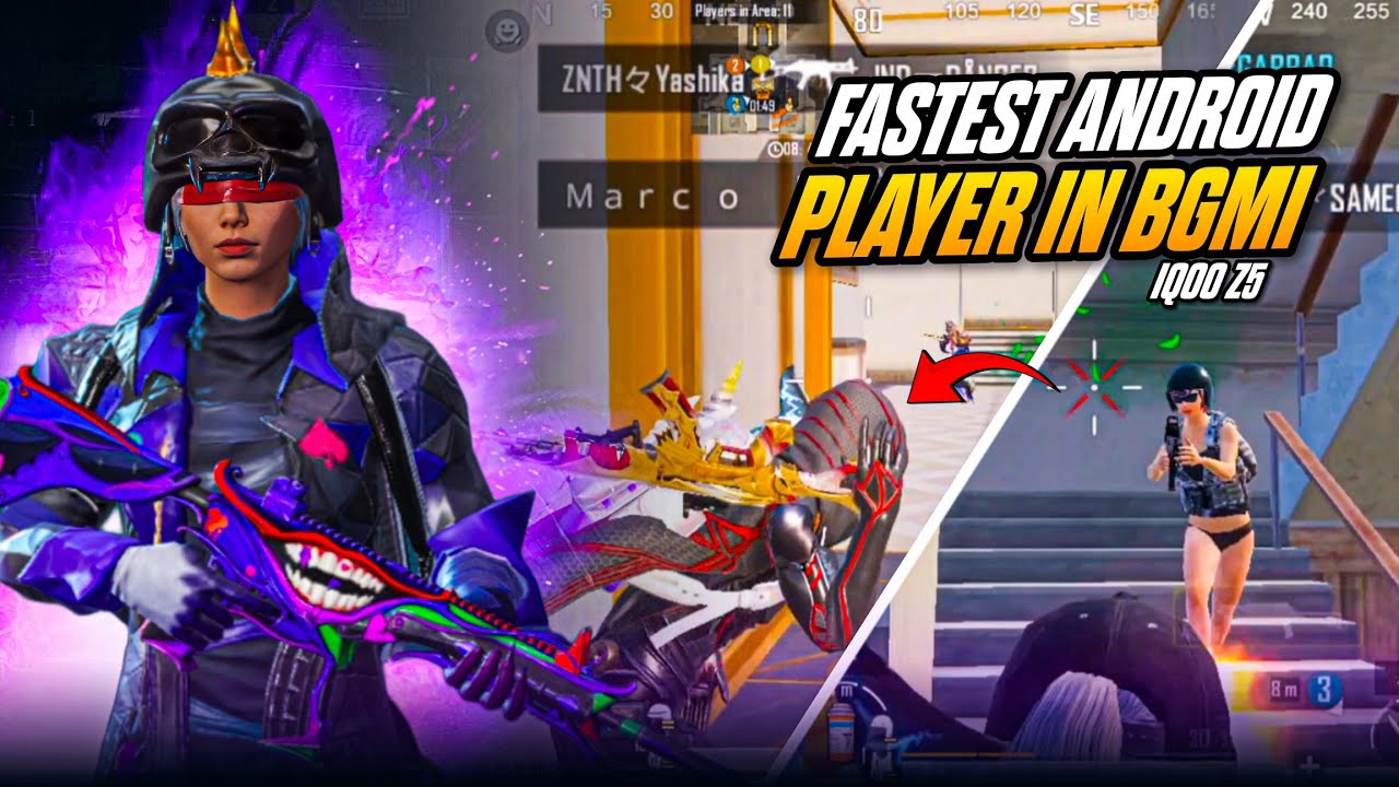 FASTEST ANDROID PLAYER IN BGMI🔥💀 | iQOO Z5 | 5 FINGER PLAYER | 3.8 ...