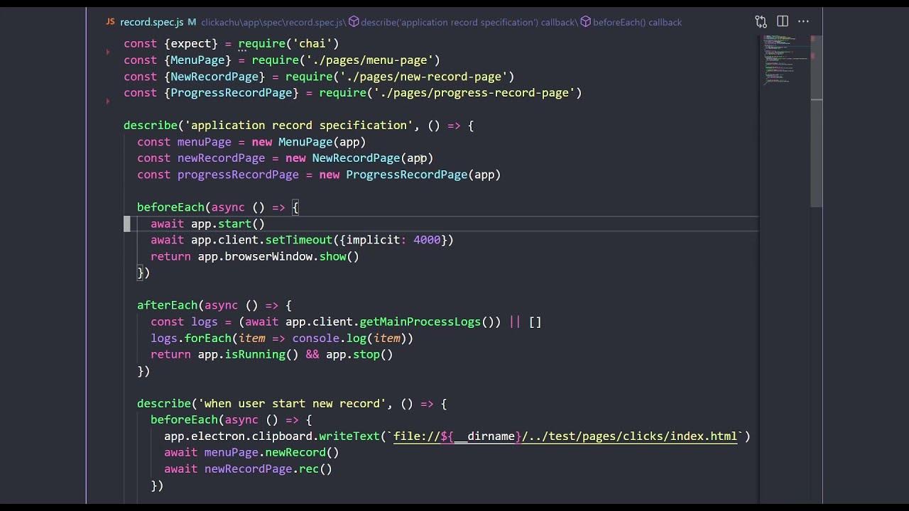Практика JS Node Vue Electron. 13 Clickachu. Вывод recent с использованием Spectron Builder ...