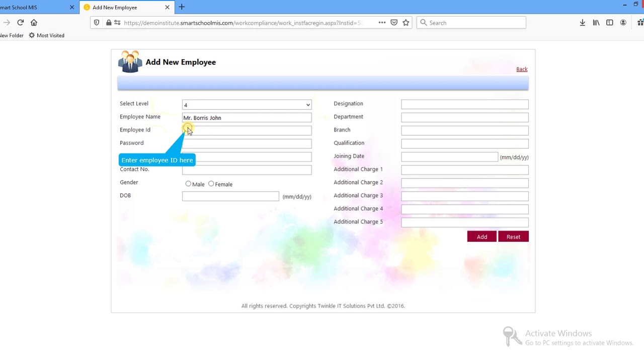 How to add new employee in institute login in work compliance ...