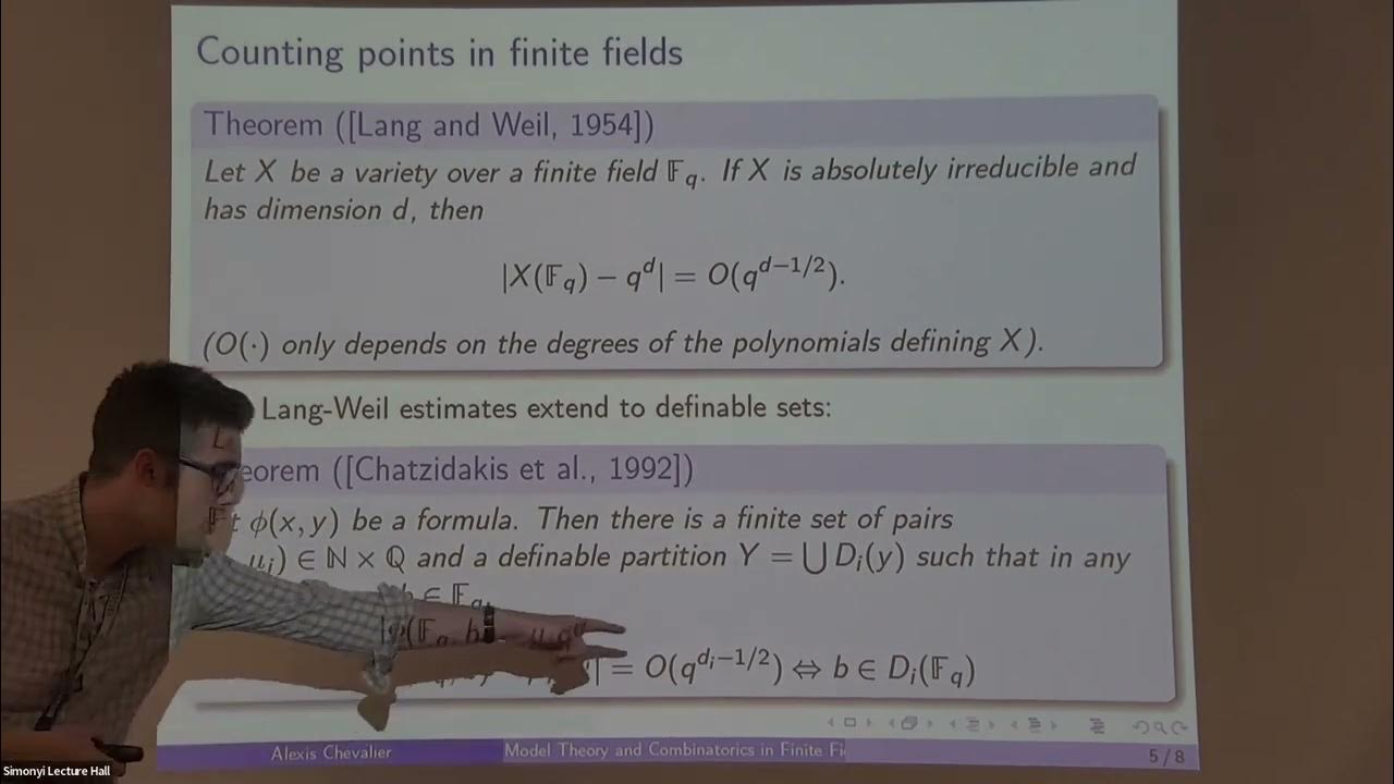 Model theory and combinatorics of finite fields - Alexis Chevalier - YouTube