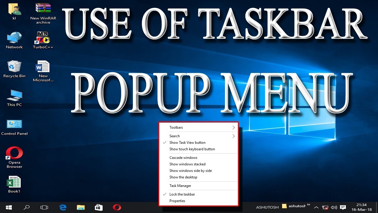 Use Of Popup Menu Of The Taskbar In Windows 10 YouTube use-of-popup-menu-of-the-taskbar-in-windows-10-youtube