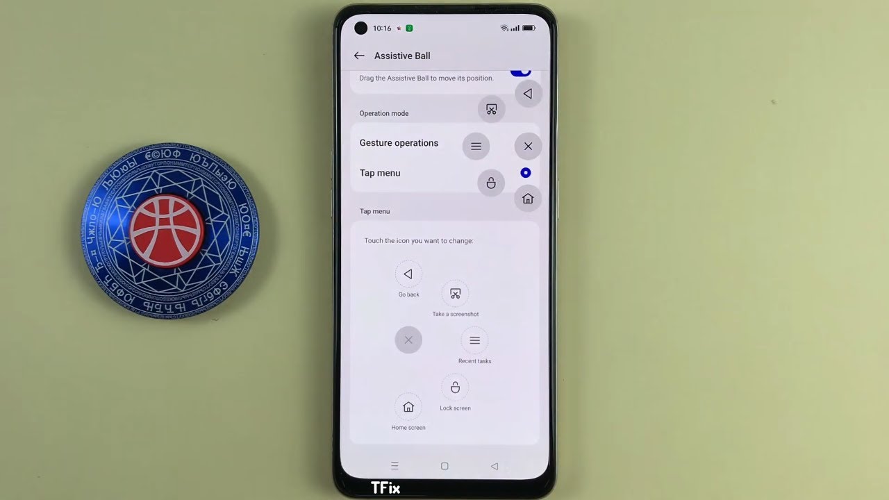 Assistive Ball, virtual home button on OPPO Reno7 Android 13 - YouTube