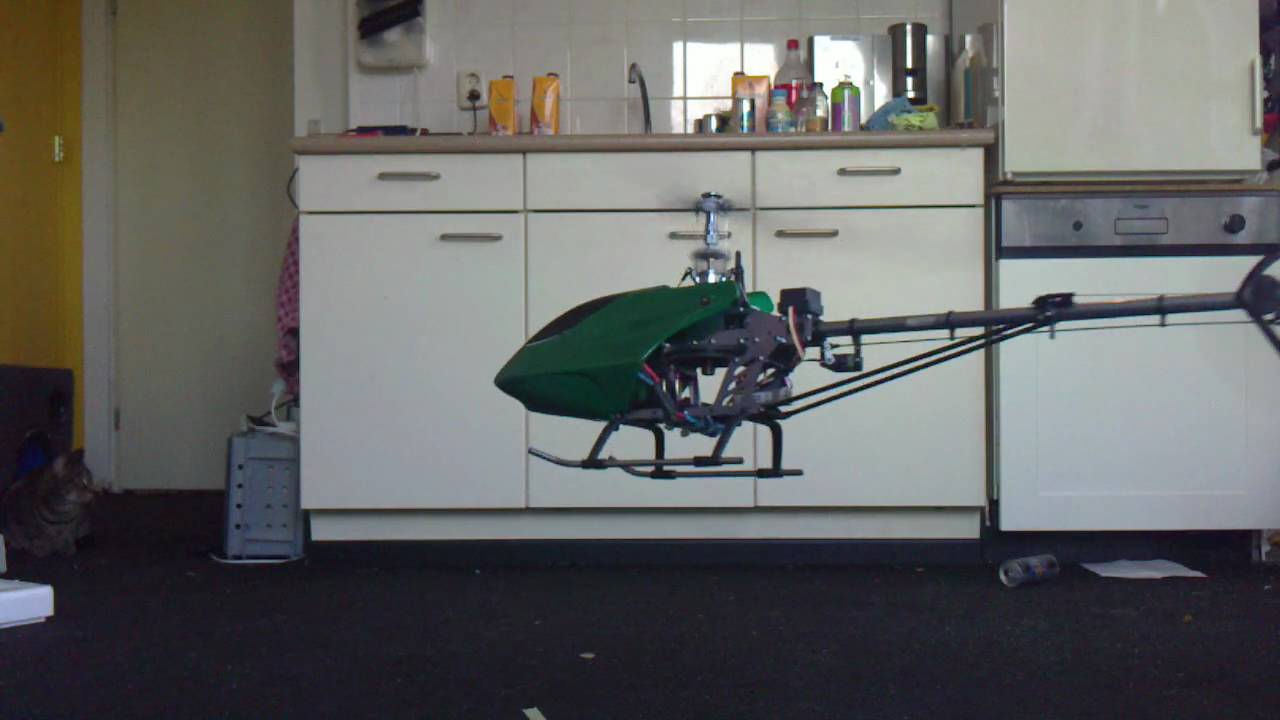 HK 450 v2 FLYBARLESS whit esky transmitter ,reciver and servo's - YouTube