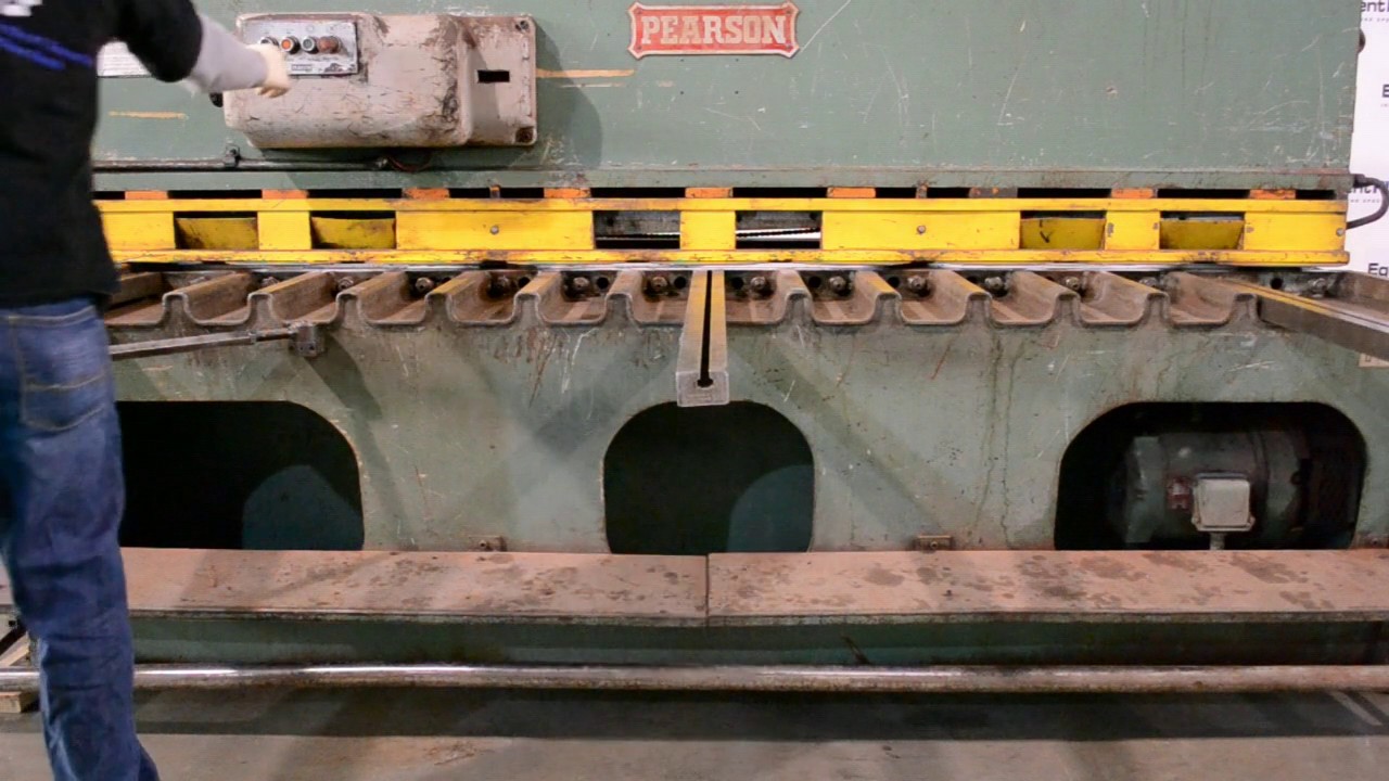 Pearson 8' x 1/4" Hydraulic Shear w/ Front Operated Back Gauge - YouTube