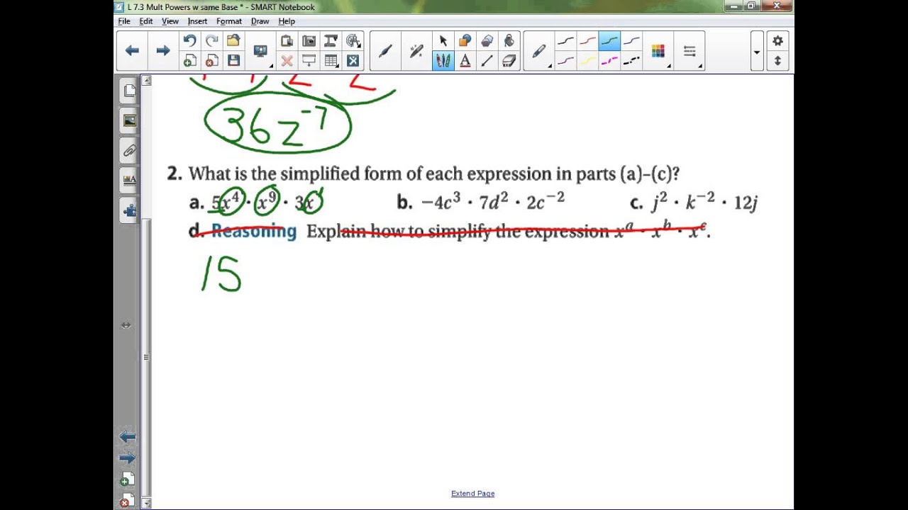 Algebra 1 Lesson 7 3 Multiplying Powers With The Same Base YouTube Algebra 1 Lesson 7 3 Multiplying Powers With The Same Base YouTube
