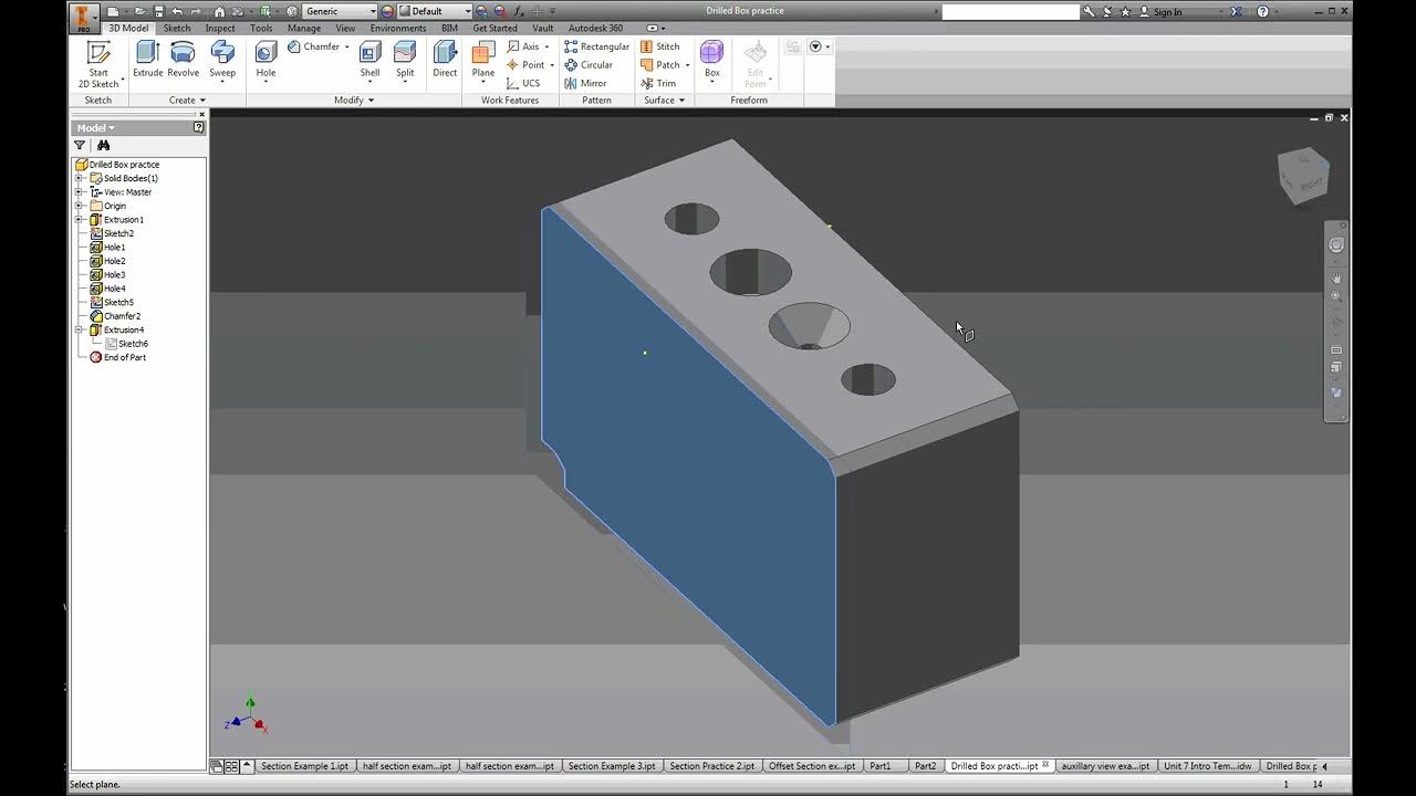 Section View: Documentation in Autodesk Inventor 2 - YouTube