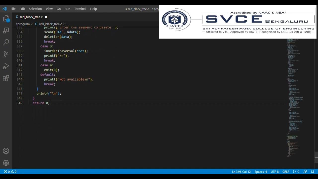 Operations of Red Black tree using c language - YouTube